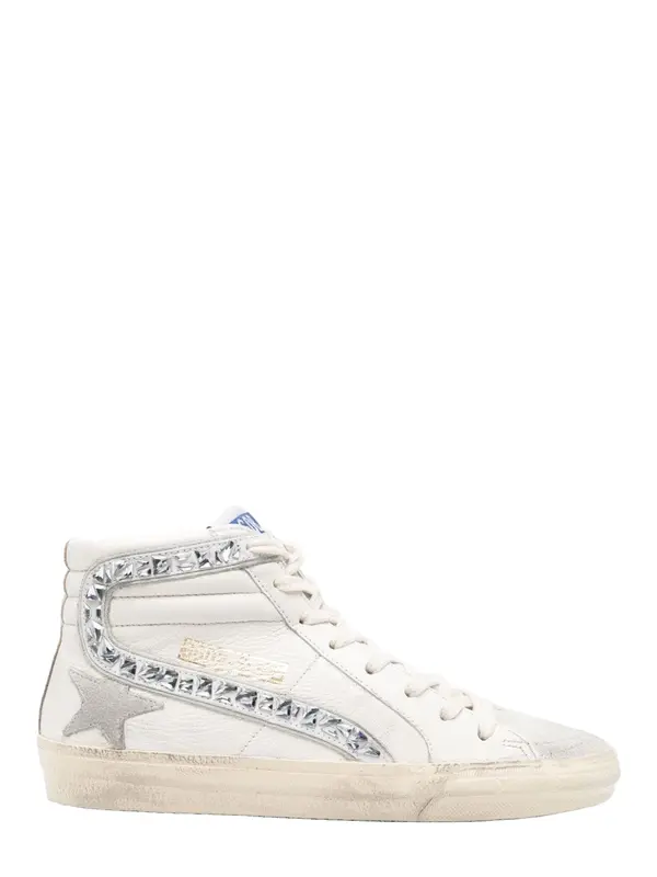 Golden Goose Slide Crystal-embellished Sneakers - White