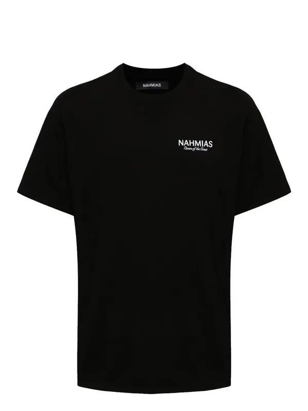 NAHMIAS Logo-embroidered Cotton T-shirt - Black