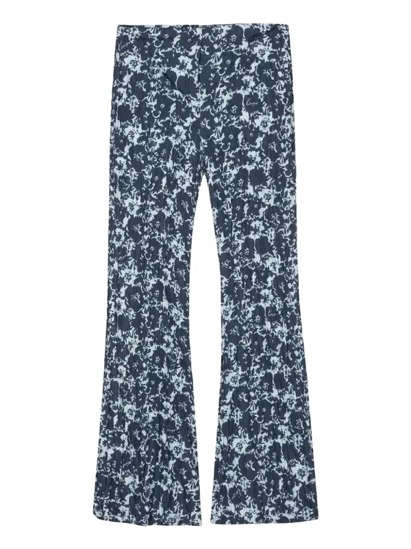 Kenzo Flower Camo Flared Trousers - Blue