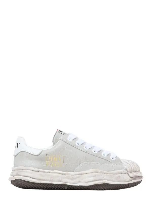 Mihara Yasuhiro Blakey Distressed-effect Leather Sneakers - White