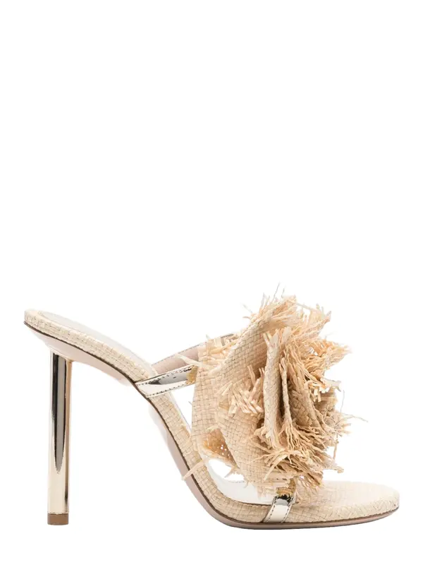 LE SILLA 112mm Raffia Sandals - Neutrals