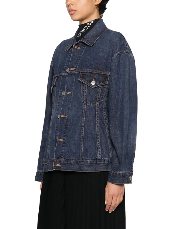 Balenciaga Hourglass Denim Jacket - Blue