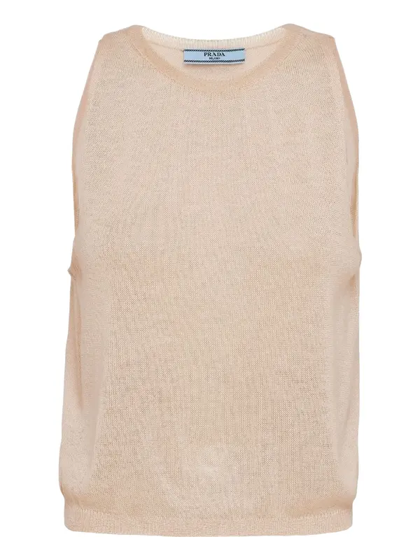 Prada Semi-sheer Cashmere Tank Top - Neutrals