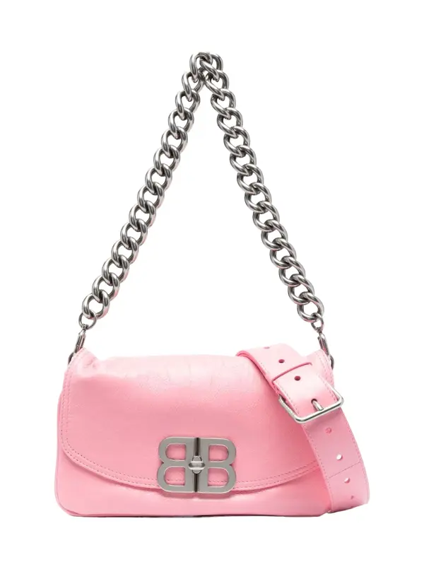 Balenciaga Small Bb Soft Flap Leather Shoulder Bag - Pink