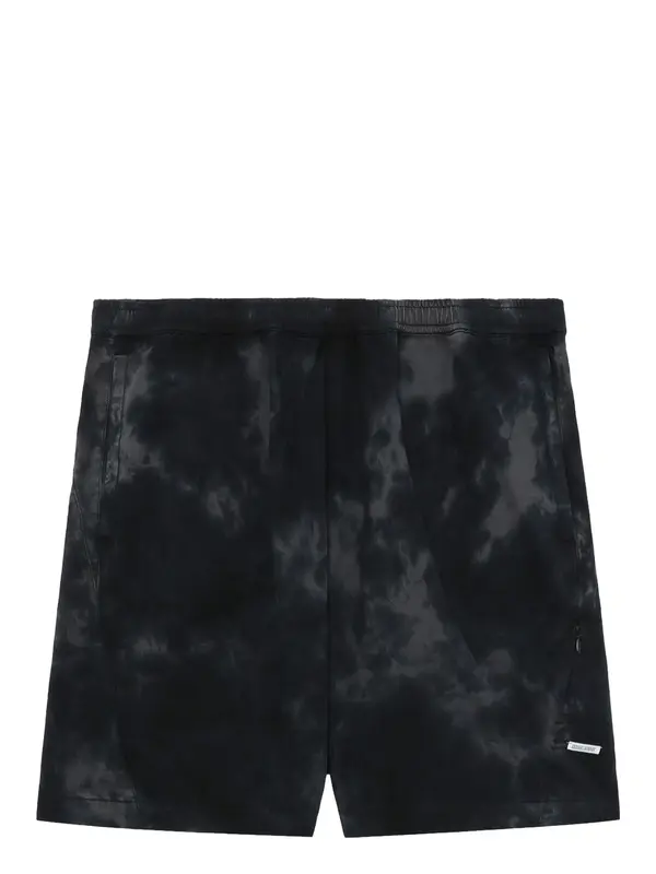 Izzue Logo-appliqué Tie-dye Shorts - Black