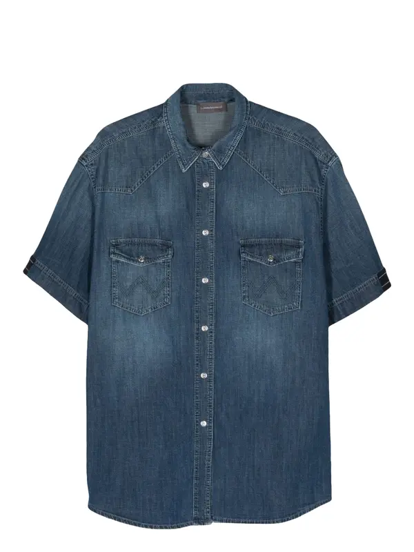 Lorena Antoniazzi Short-sleeve Denim Shirt - Blue