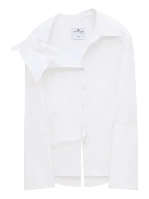 COURREGES Modular Asymmetric Poplin Shirt - White