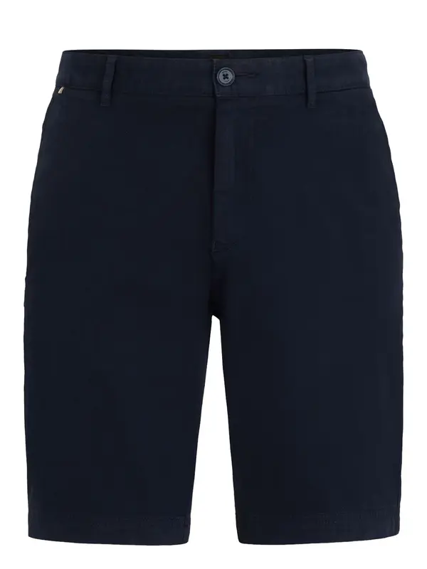 Hugo Boss Stretch-cotton Twill Shorts - Blue