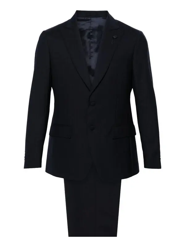 LARDINI Single-breasted Wool Suit - Blue