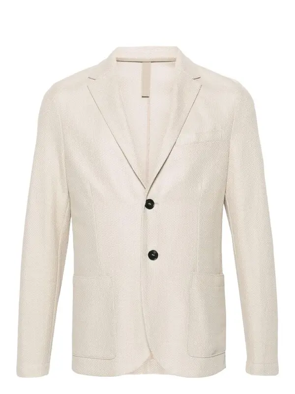 Harris Wharf London Single-breasted Linen Blend Blazer - Neutrals