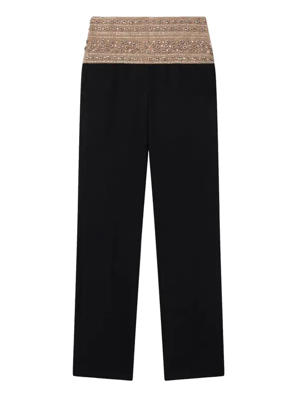 Stella McCartney Crystal-embellished Wool Trousers - Black