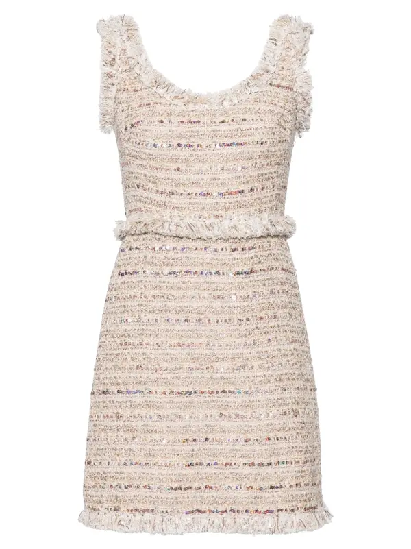 Giambattista Valli Sequin-embellished Tweed Dress - Neutrals