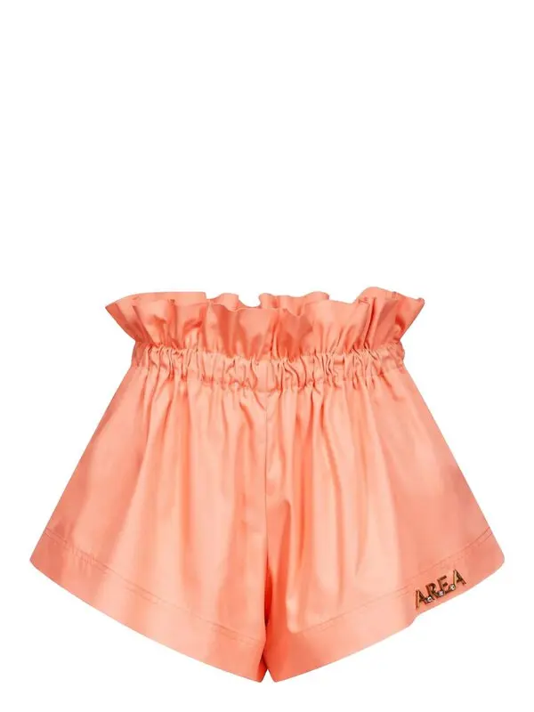 AREA Ruffled-waist Track Shorts - Pink