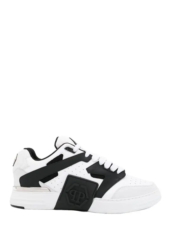 Philipp Plein Logo-embossed Leather Sneakers - White