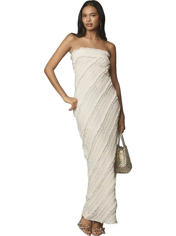 Endless Rose Strapless Column Midi Dress - Ivory