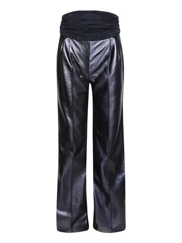 LAQUAN SMITH Trouser With Satin Cummerbund - Blue