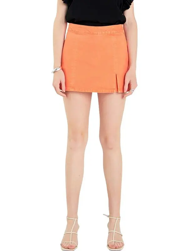 English Factory Denim Mini Skort - Orange
