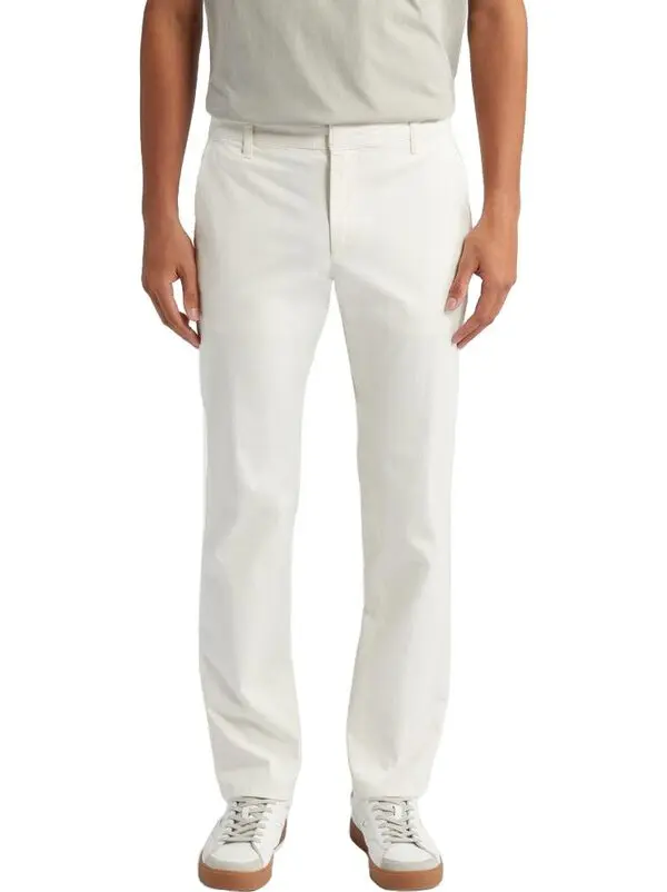 FRAME Slim Fit Stretch Cotton Chinos - White Canvas