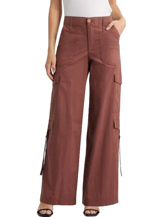 Wit & Wisdom High-waist Cargo Pants - Dusty Grape