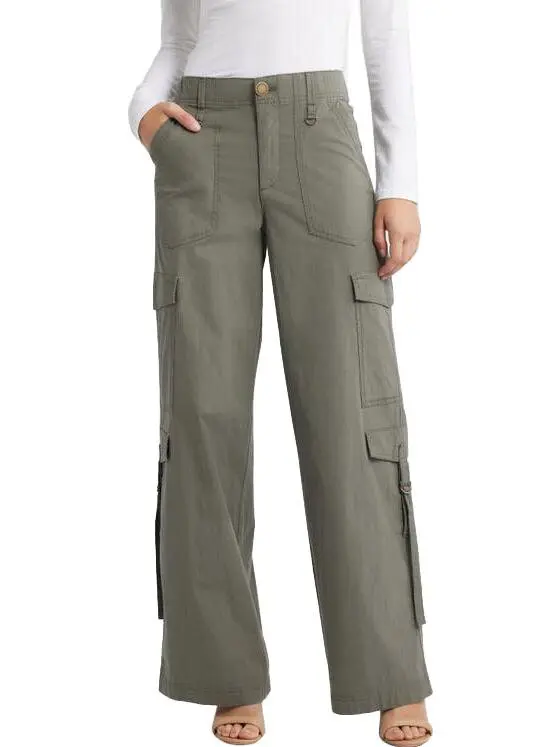Wit & Wisdom High-waist Cargo Pants - Dusty Olive