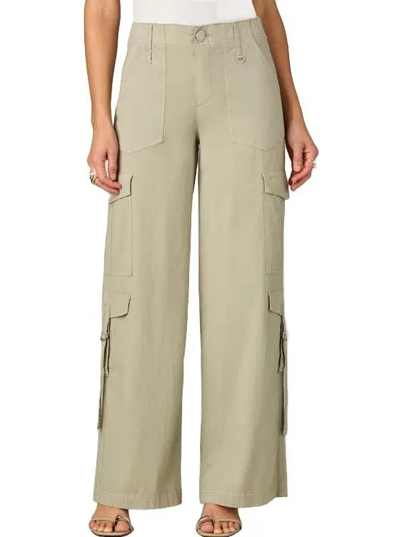 Wit & Wisdom High-waist Cotton-blend Cargo Pants - Eucalyptus