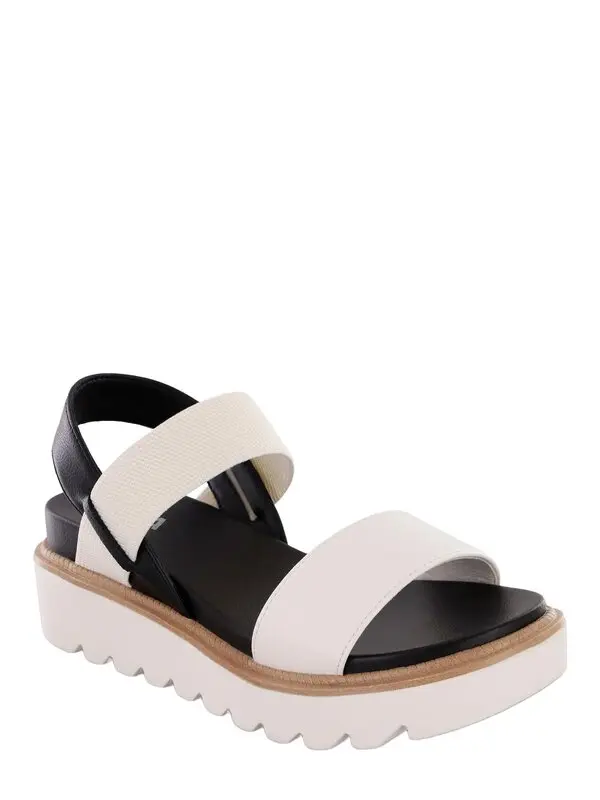 Mia Jene Platform Wedge Sandal - White/black