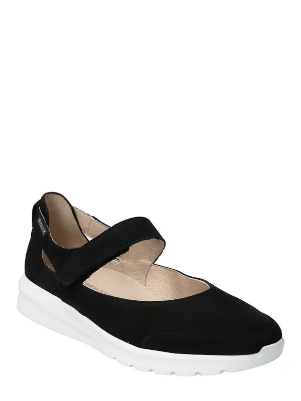 Mephisto Marsia Mary Jane Flat - Black/ White