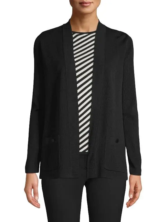 Anne Klein Malibu Open Front Cardigan - Black