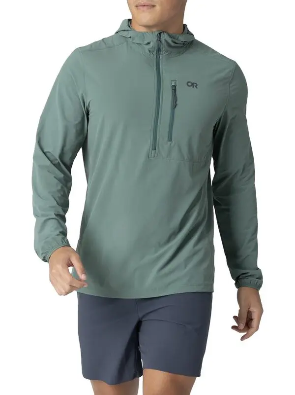 OUTDOOR RESEARCH Astroman Air Sun Half Zip Hooded Top - Malachite