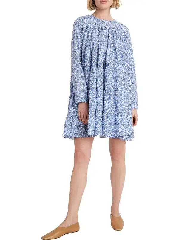 Merlette X Liberty London Soliman Floral Print Tiered Dress - Liberty Blue Print