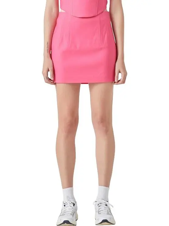 GREY LAB Textured Mini Skirt - Pink