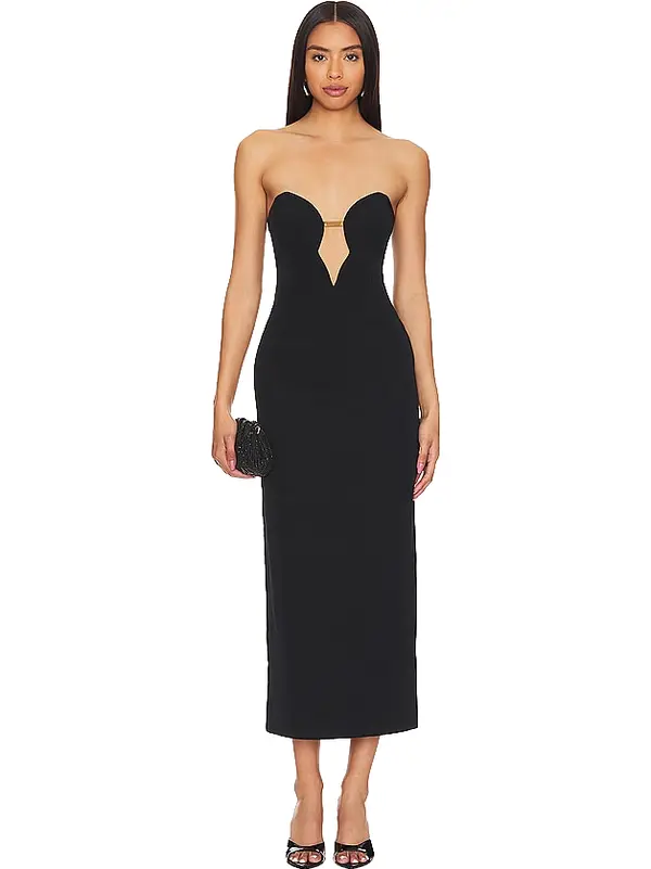 Bardot Eleni Chain Midi Dress - Black