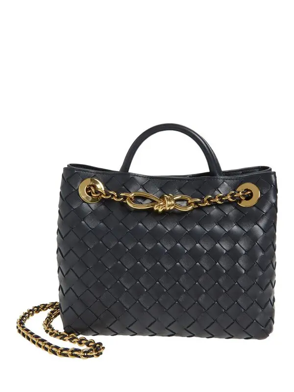 Bottega Veneta Small Andiamo Chain Shoulder Bag - 4184 Nocturnal-muse Brass