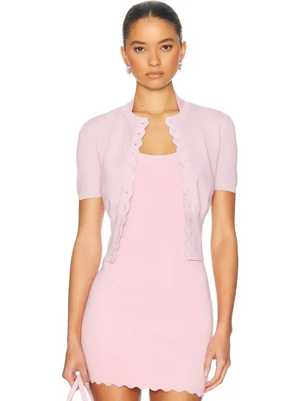 HELSA Elvira Cardigan Top - Light Pink