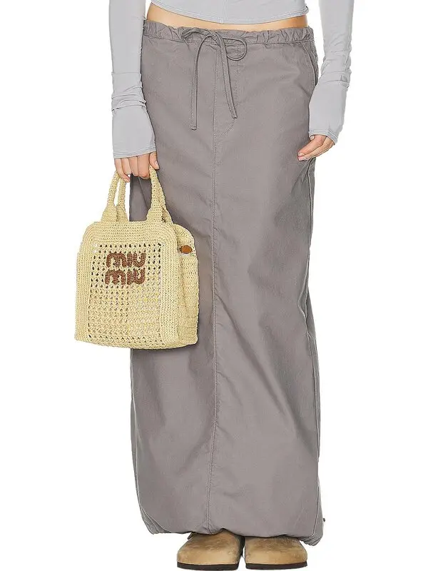HELSA Workwear Drawcord Maxi Skirt - Dark Grey