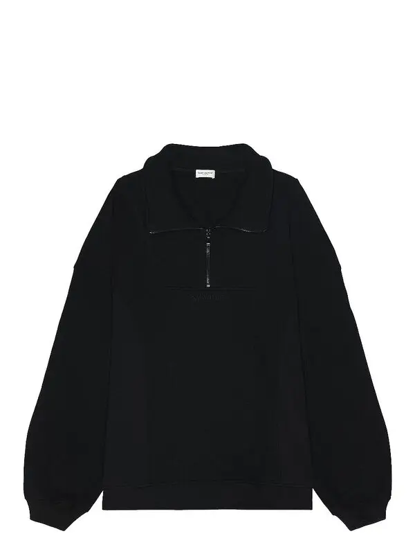 Saint Laurent Sweat Col Montant De In Black - Noir