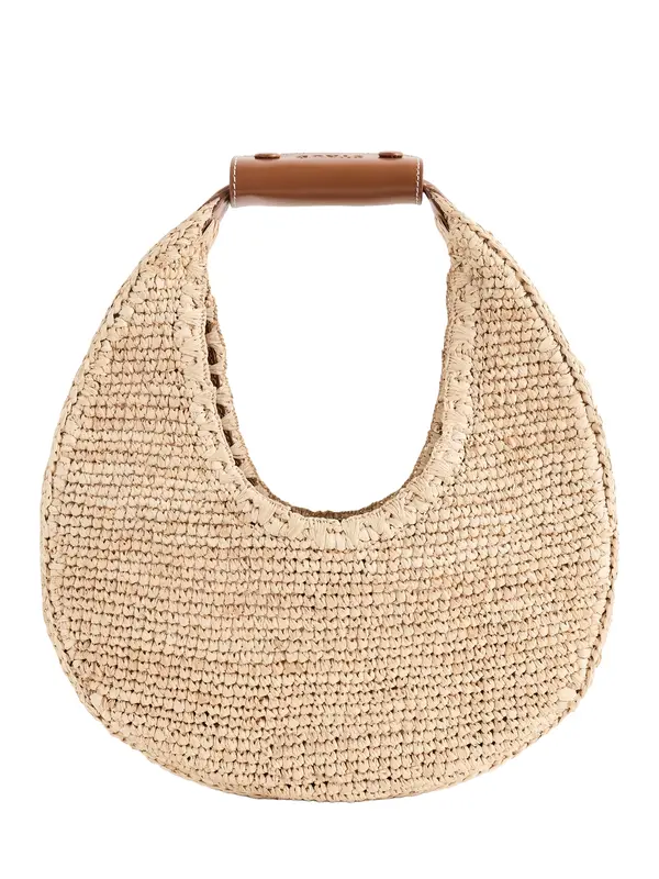 Staud Moon Raffia Tote - Natural/tan