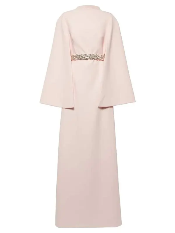 Safiyaa Harper Embellished Caped Gown - Pink