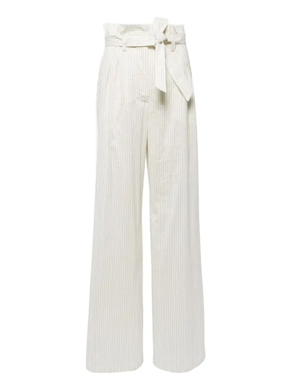 Max Mara Xero Pinstripe Palazzo Pants - White