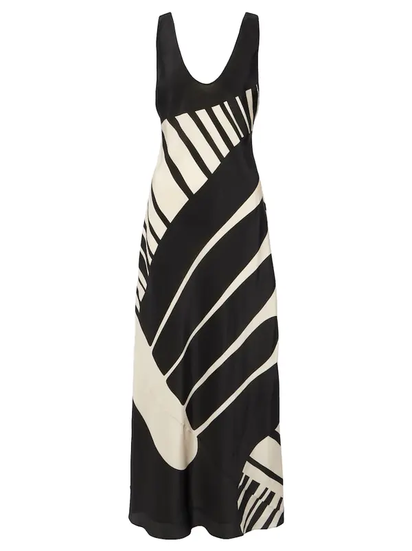 Sir The Label Arte Printed Silk Maxi Dress - Black