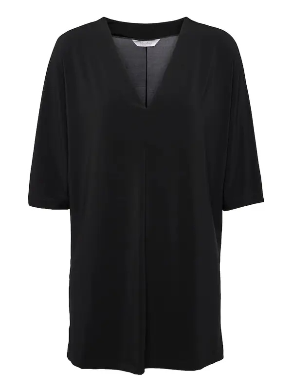 Max Mara Linfa Jersey Crêpe Top - Black