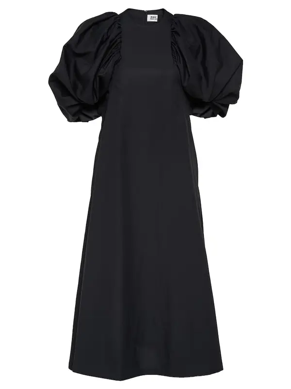 Noir Kei Ninomiya Puff-sleeve Maxi Dress - Black