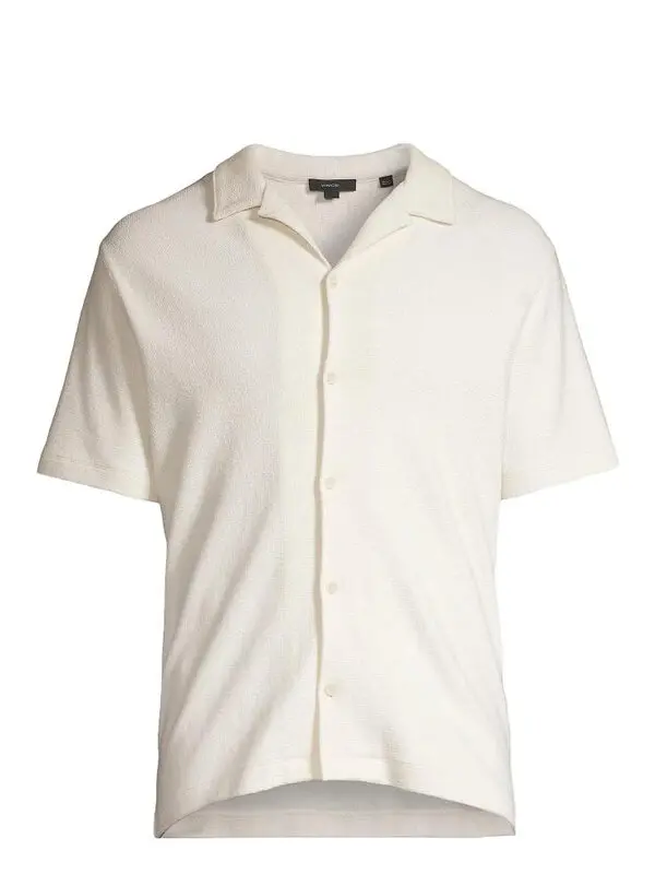 Vince Bouclé Button-front Camp Shirt - Bone