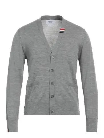 Thom Browne Cardigan In Virgin Wool And Polyamide - Grey