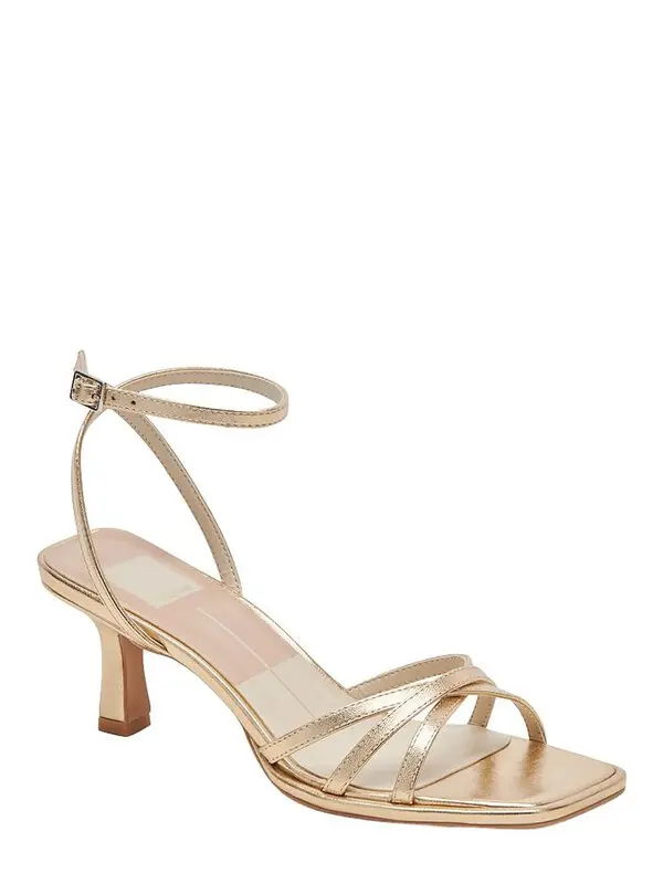 Dolce Vita Manji Ankle Strap High Heel Sandals - Light Gold