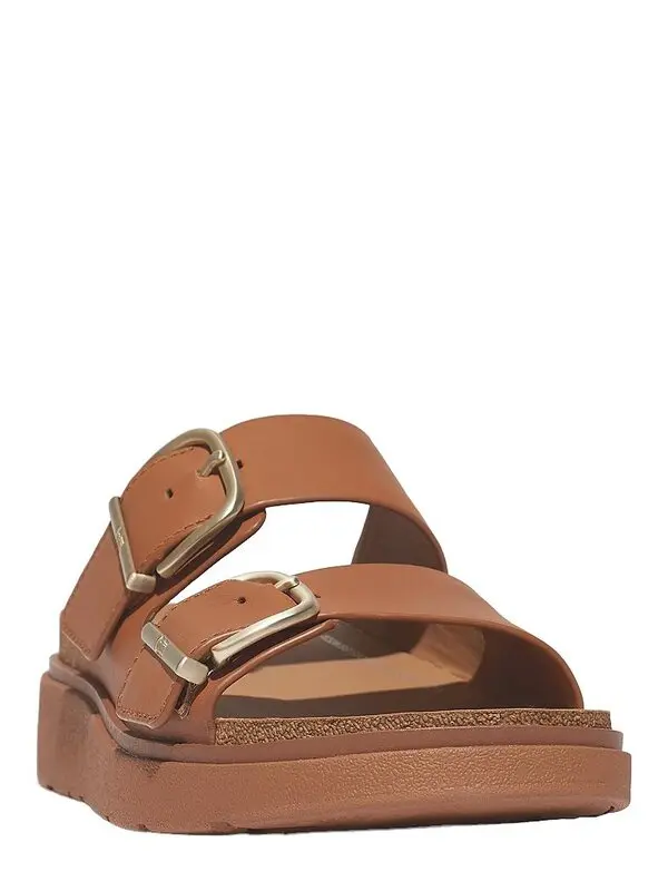 Fitflop Gen-ff Buckle Leather Slides - Light Tan