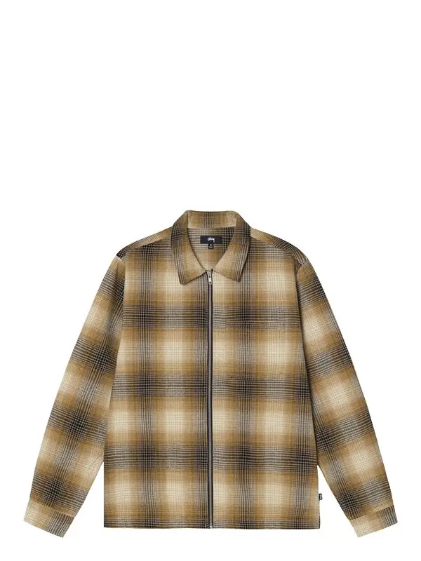 StÜssy Jack Shadow Plaid Zip Shirt 'mustard - Yellow