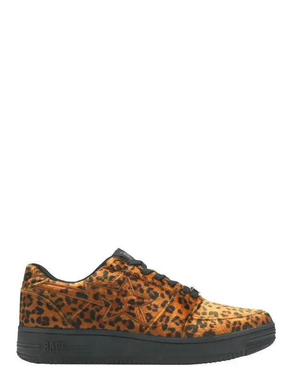 A BATHING APE Sta Low Leopard Print Sneakers - Brown