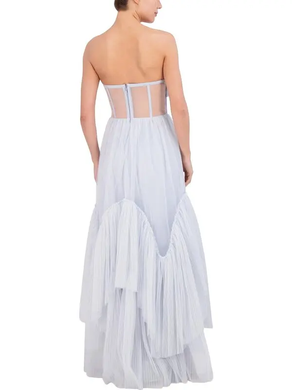Bcbgmaxazria Tiered Ruffle Maxi Gown - Xenon Blue