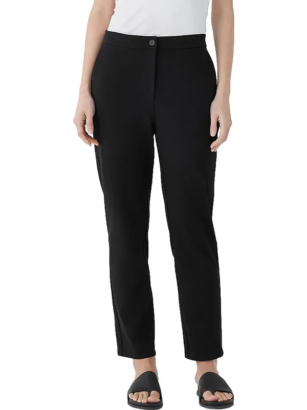 Eileen Fisher High Waisted Ankle Pants - Black